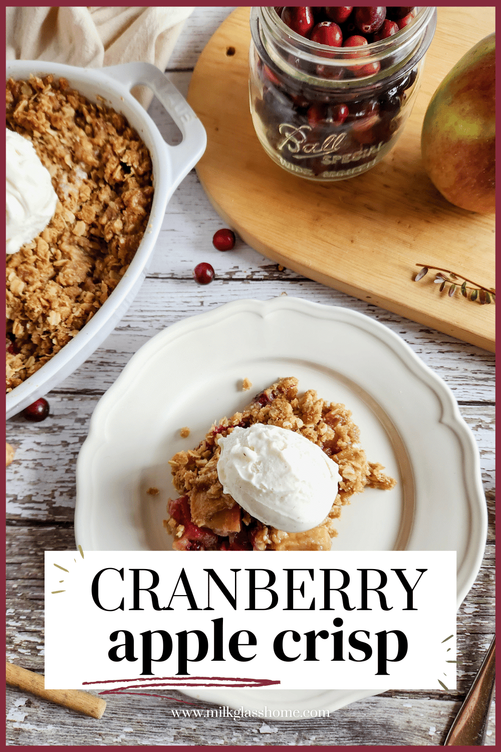 Homemade Cranberry Apple Crisp {with Fresh Cranberries}