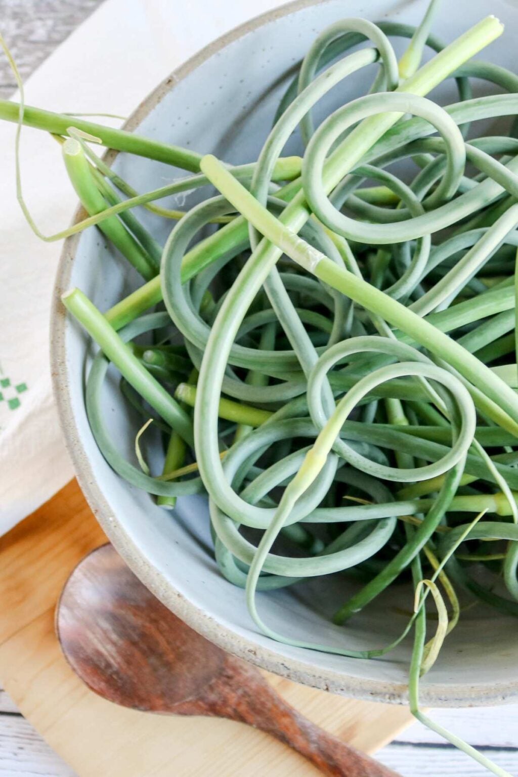 Easy Roasted Garlic Scapes {Air Fryer or Oven}