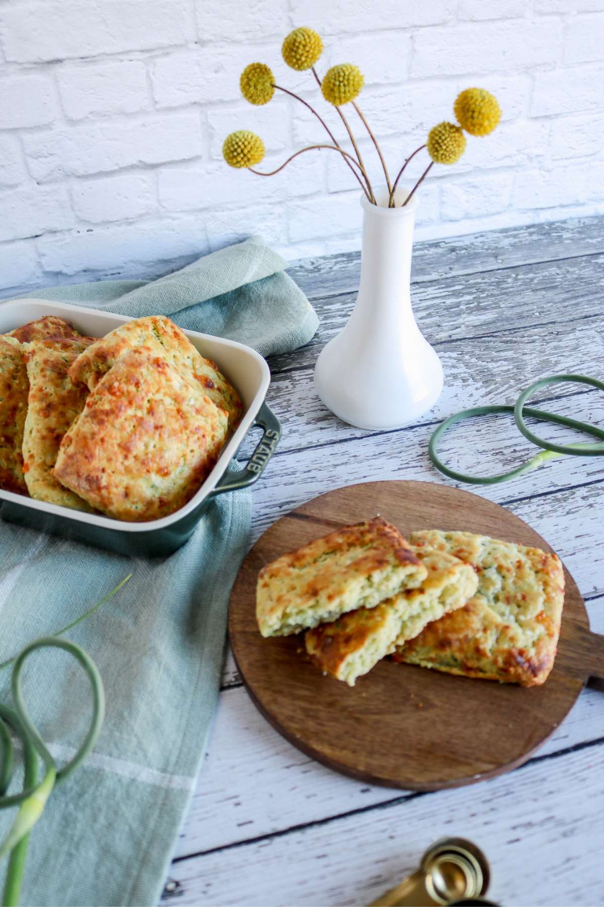 Easy Cheddar Garlic Scape Biscuits Recipe