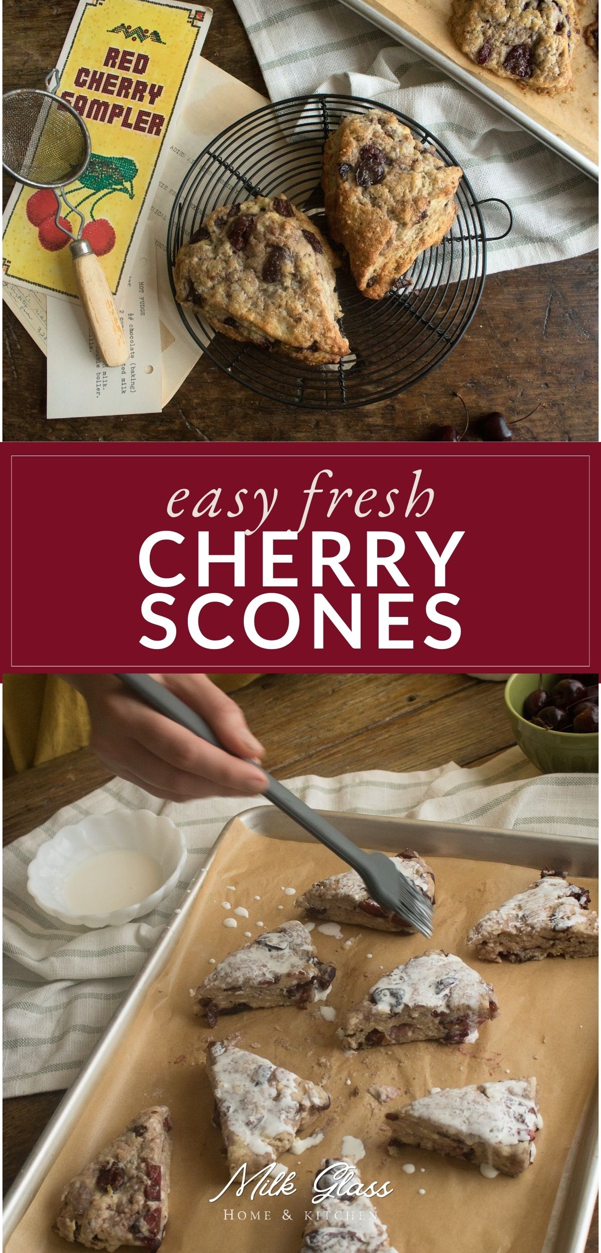 Fresh Cherry Scone Recipe with Sweet Red Cherries