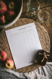 Free Printable Canning Inventory Chart for Home Canners