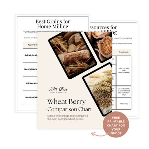A Beginner's Guide to Milling Flour at Home {Free Chart!}