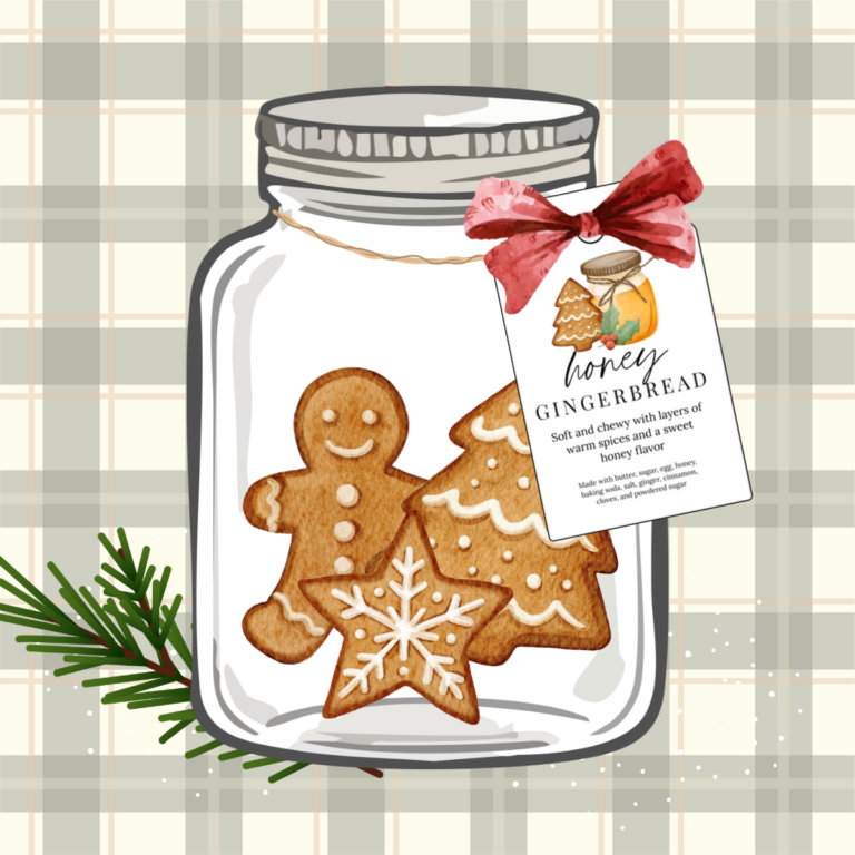 Glazed Honey Gingerbread Cookies + Printable Tags