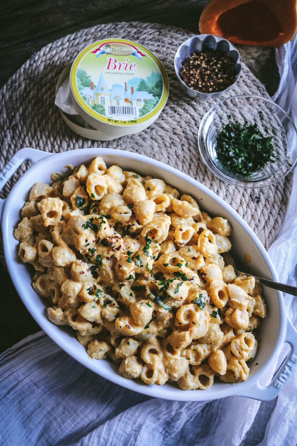 Creamy Baked Brie Pasta with Butternut Squash