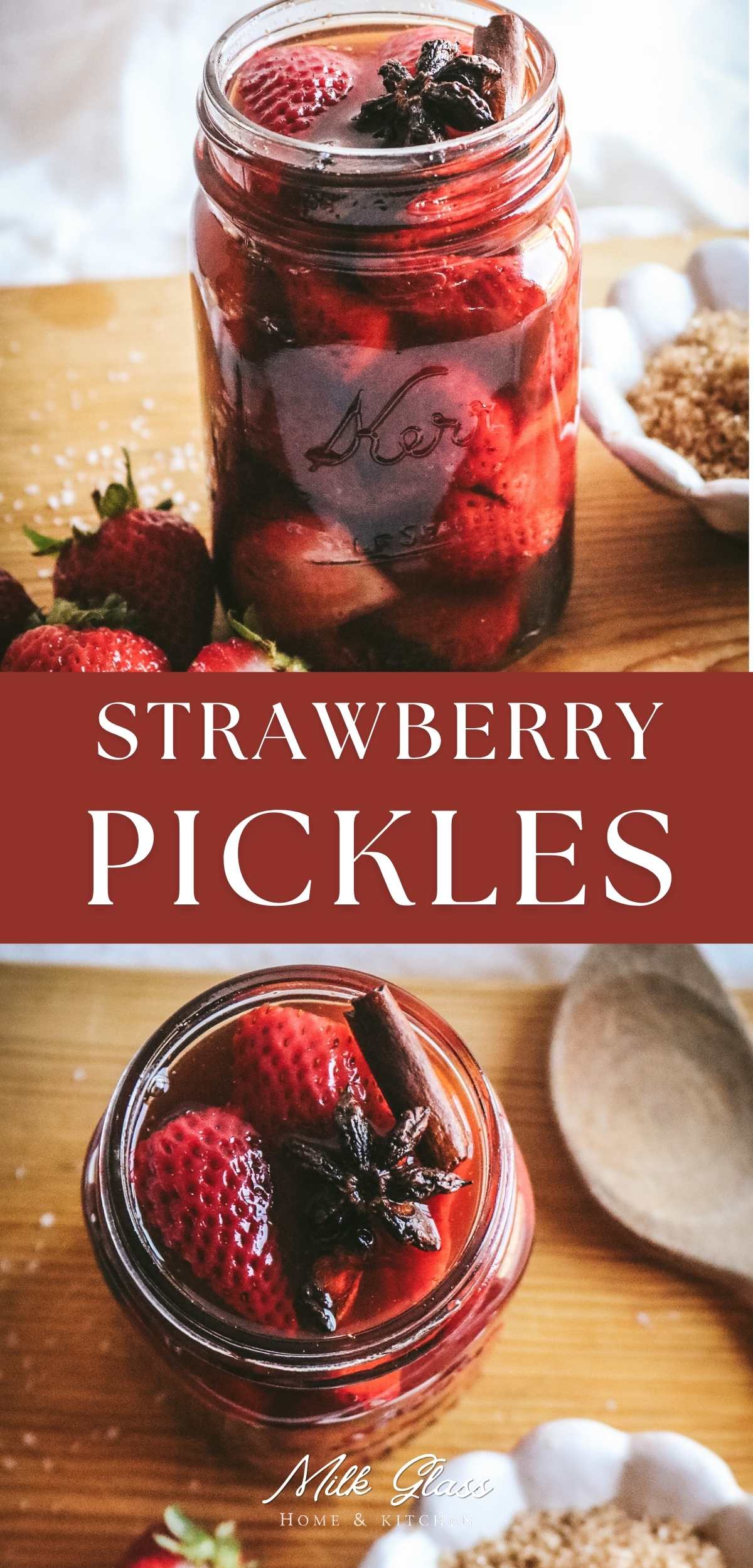 Sweet + Salty Quick Pickled Strawberries
