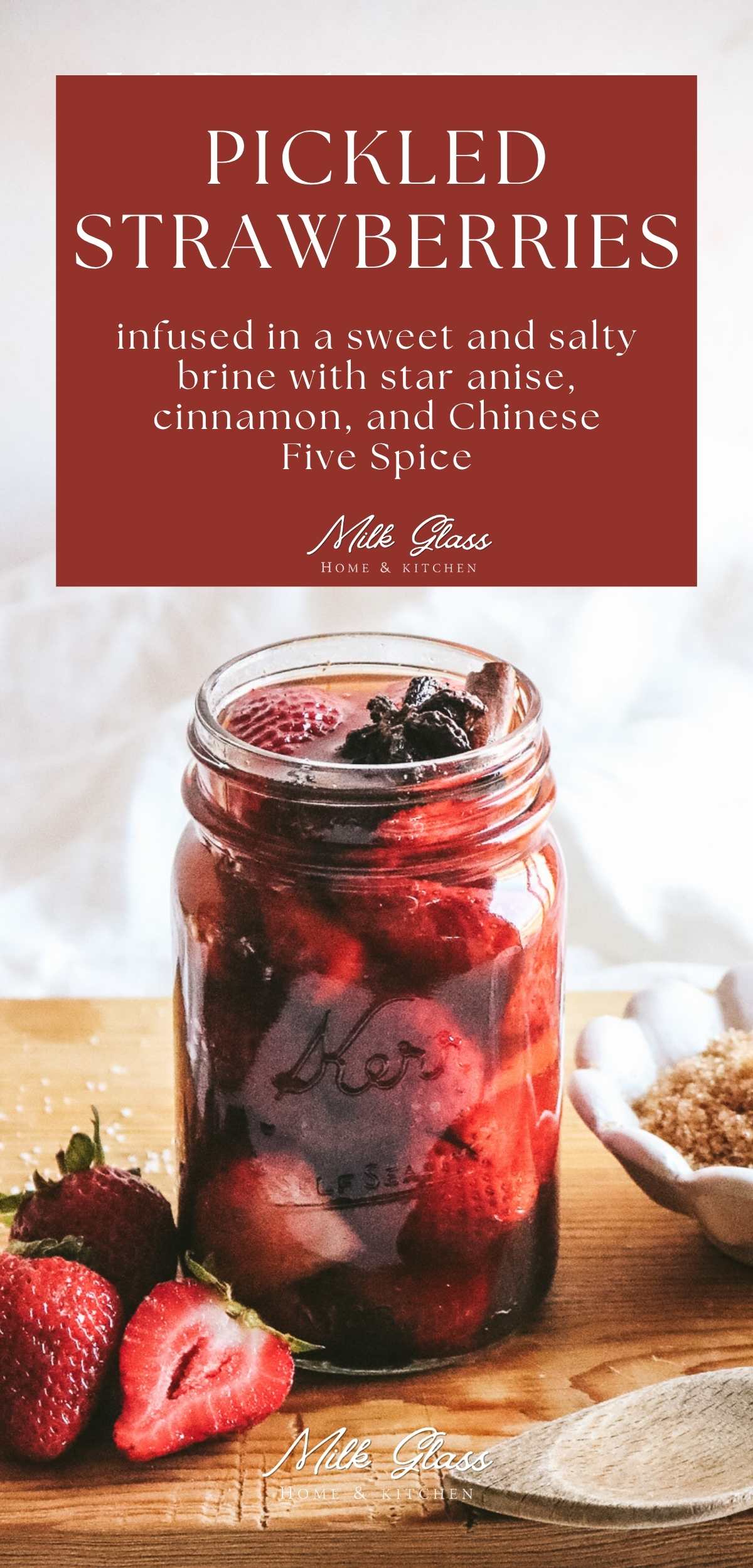 Sweet + Salty Quick Pickled Strawberries