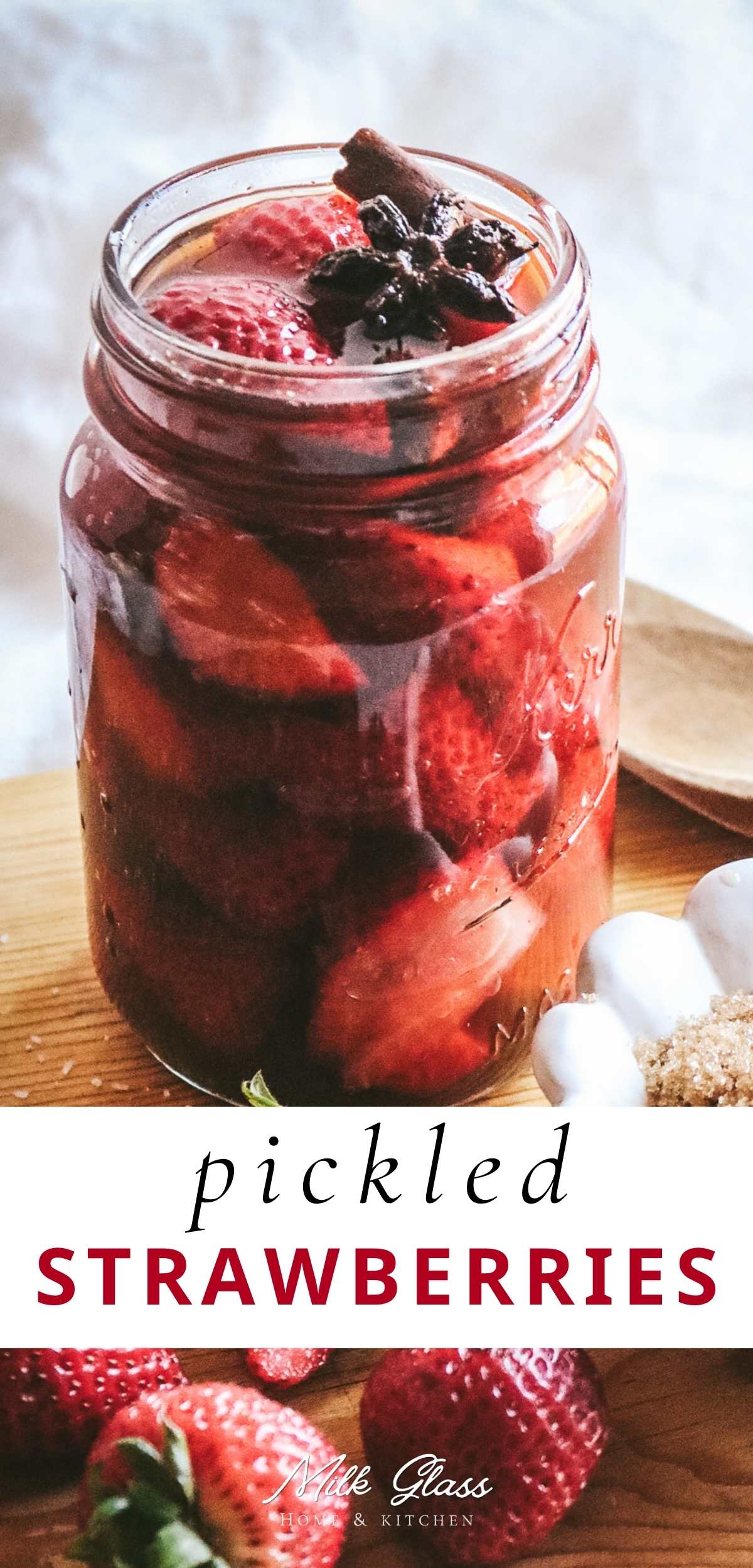 Sweet + Salty Quick Pickled Strawberries