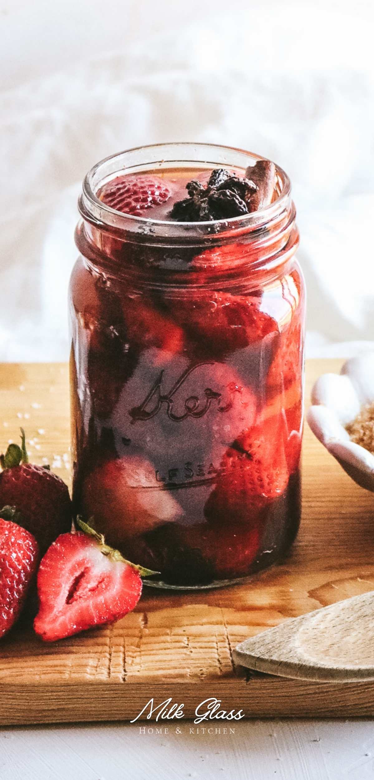 Sweet + Salty Quick Pickled Strawberries