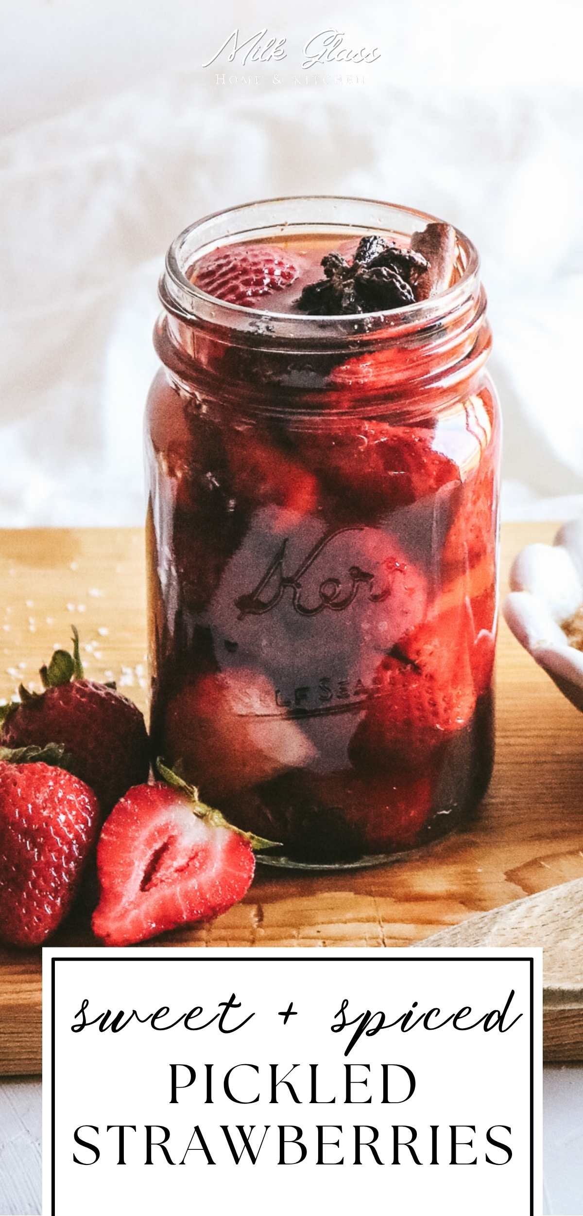 Sweet + Salty Quick Pickled Strawberries