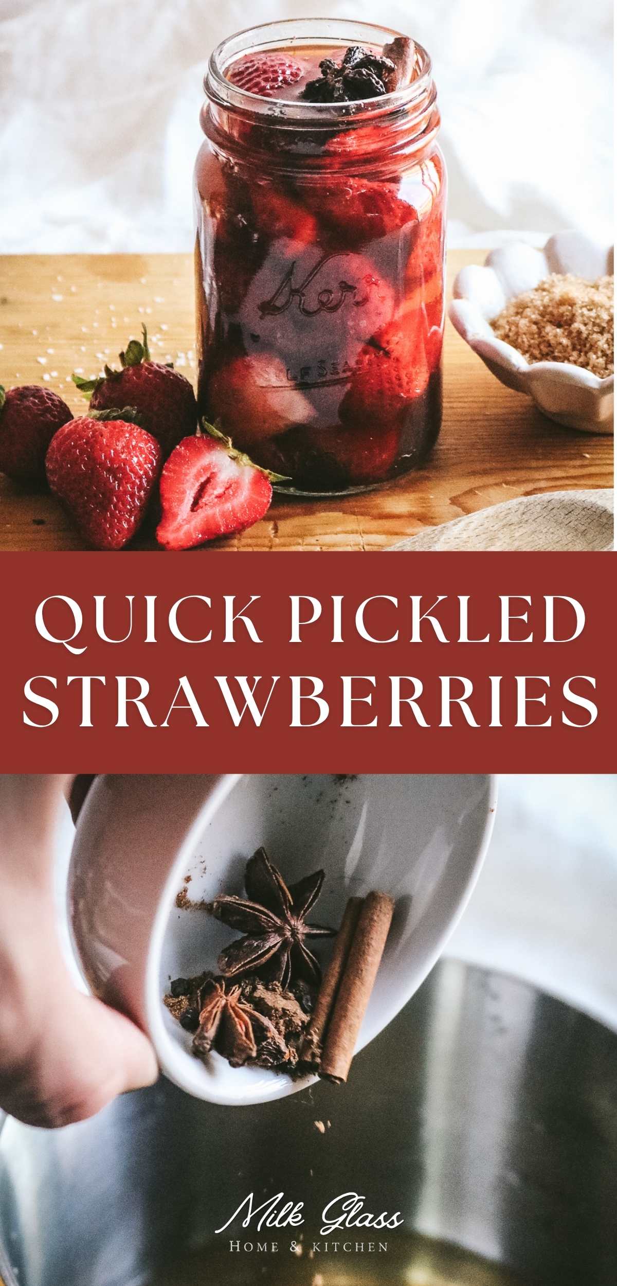 Sweet + Salty Quick Pickled Strawberries